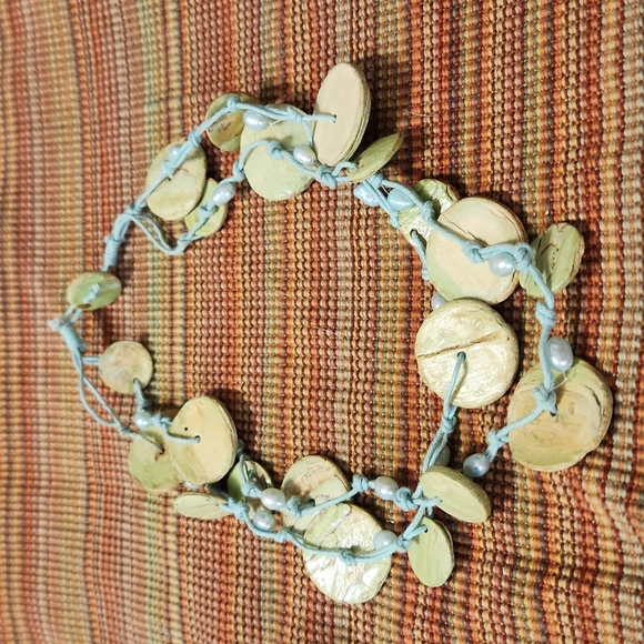 Jewelry | Blue Coconut Shell Pearl Necklace | Poshmark